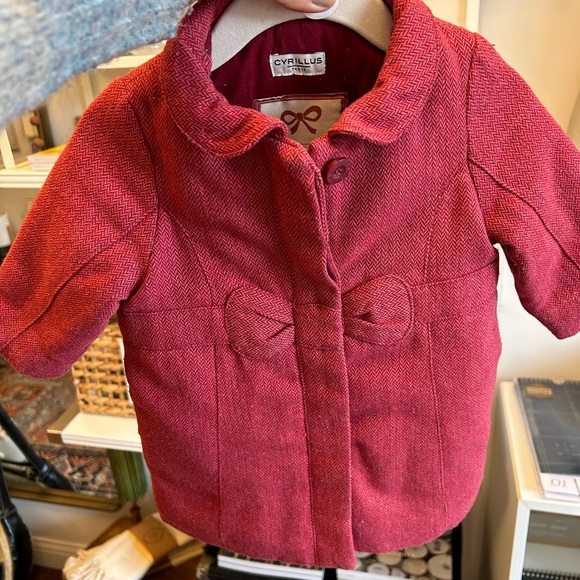 Cyrillus | Jackets & Coats | Cyrillus Paris Red Pea Coat Bow 9m | Poshmark